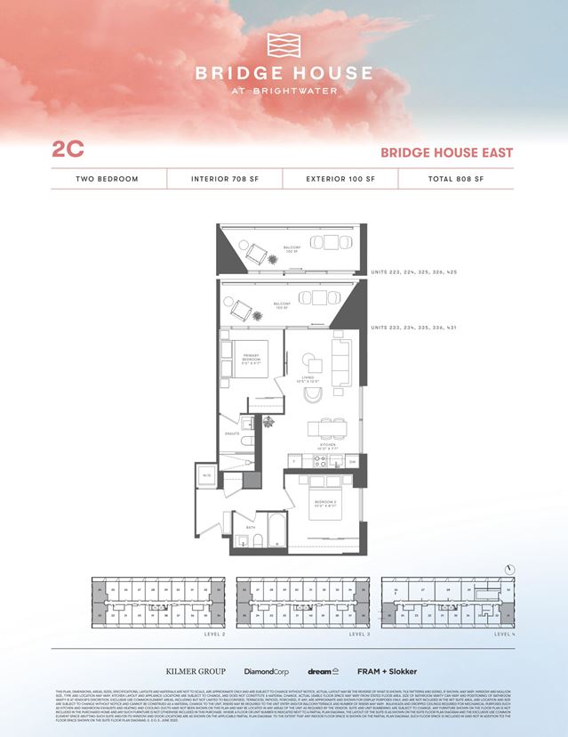 Bridge House at Brightwater - 2C Floor Plan, Mississauga ON | Livabl
