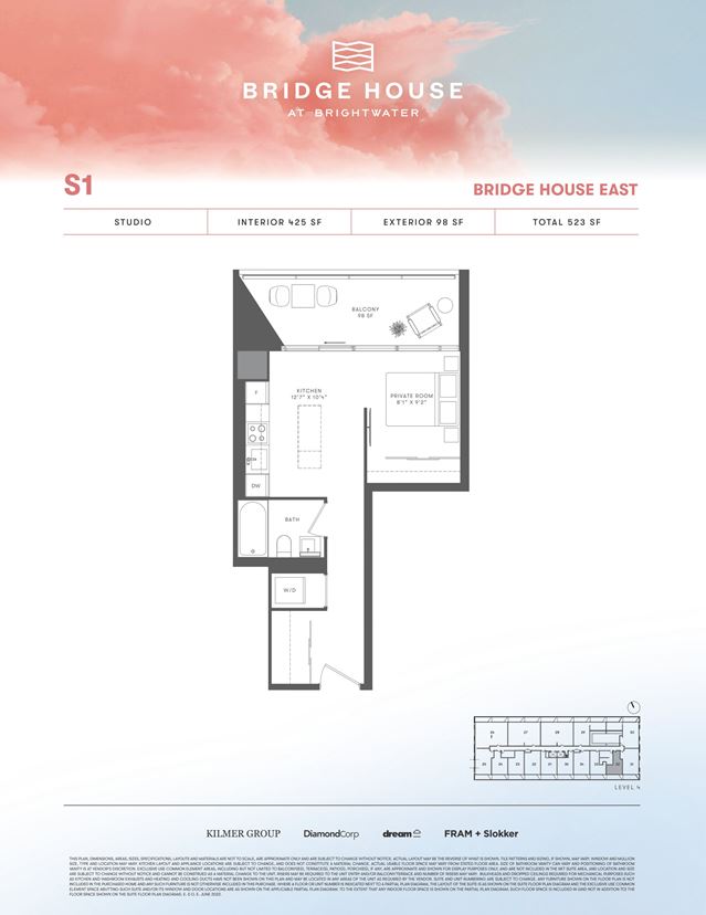 Bridge House at Brightwater - S1 Floor Plan, Mississauga ON | Livabl