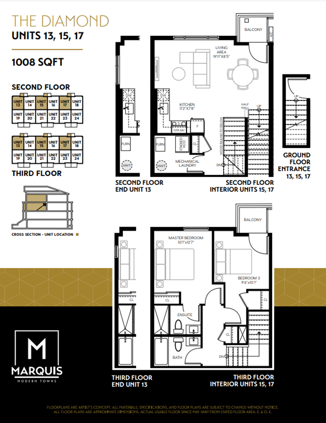 Marquis Modern Towns - THE DIAMOND Floor Plan, Guelph ON | Livabl