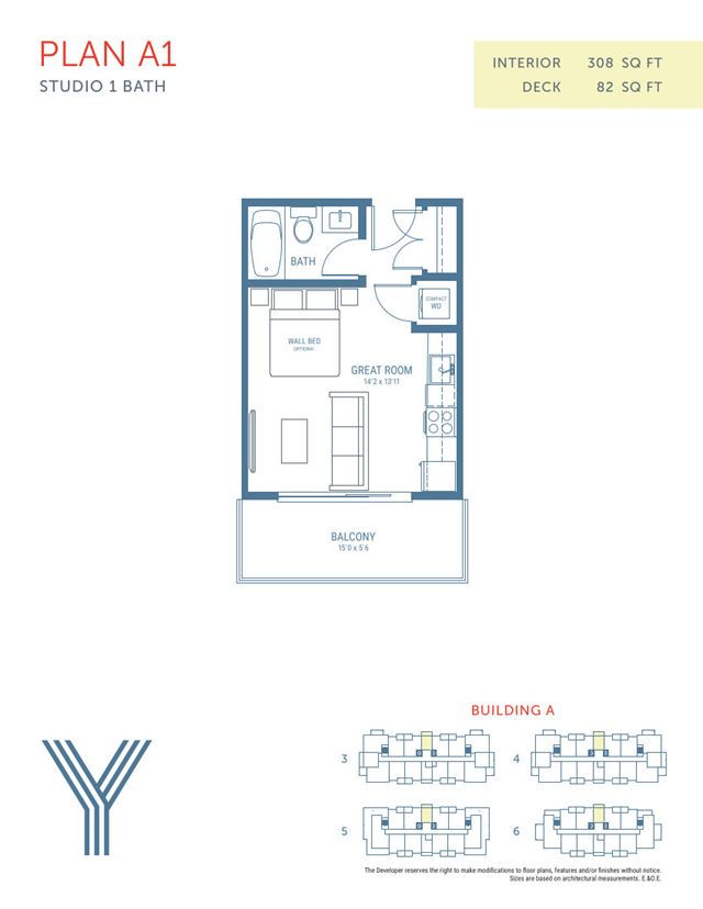 A1 floor plan at York Residences in Chilliwack, BC