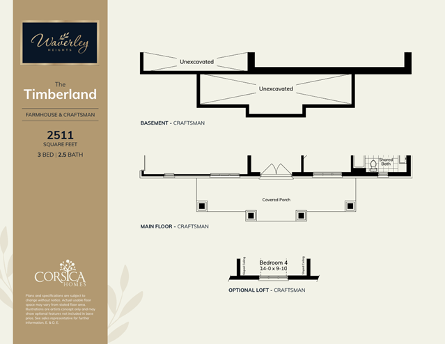 Waverley Heights - The Timberland (Craftsman) Floor Plan, Tay ON | Livabl