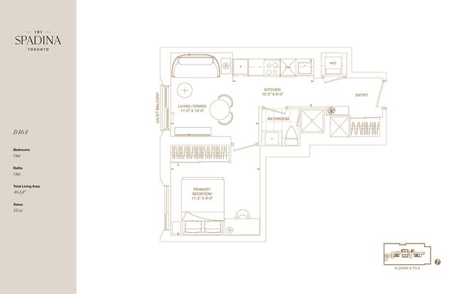 101 Spadina - B464 Floor Plan, Toronto ON | Livabl