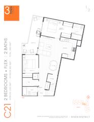 Three Town Centre - C21 Floor Plan, Vancouver BC | Livabl